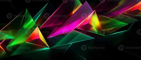AI Generated Neon Prism Constellation On Black Stock Photo At Vecteezy