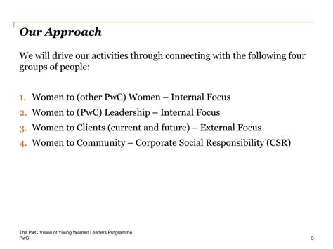 Ppt Women At Pwc Csr Powerpoint Presentation Free Download Id