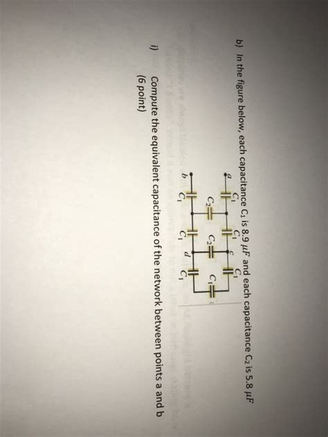Solved B In The Figure Below Each Capacitance C1 Is 89μf