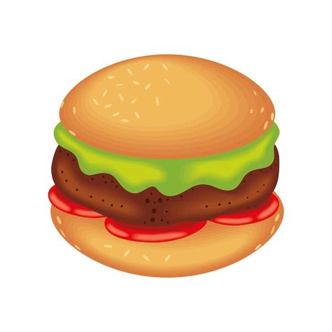 Desenho De Ilustração Isolado De Hambúrguer Gourmet Vetor Grátis