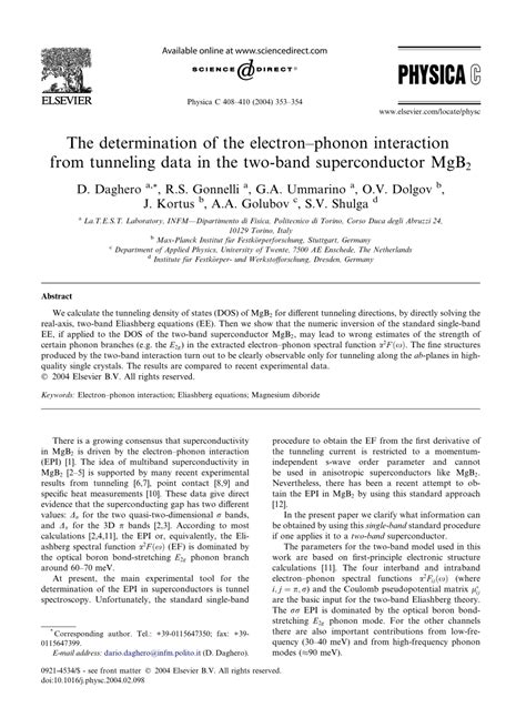 Pdf Can One Extract The Electron Phonon Interaction From Tunneling