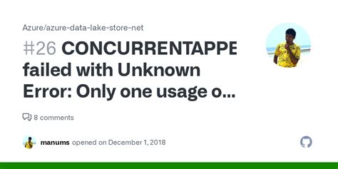 Concurrentappend Failed With Unknown Error Only One Usage Of Each