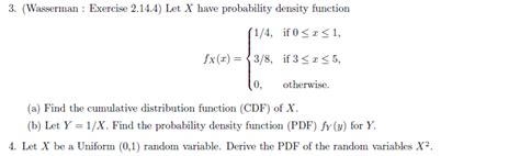 Solved 3 Wasserman Exercise 2144 Let X Have