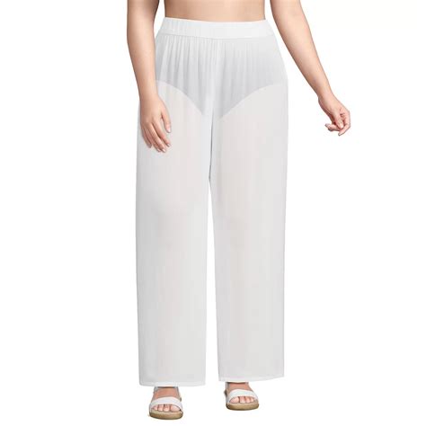 Plus Size Lands End Sheer Oversized Swim Cover Up Pants