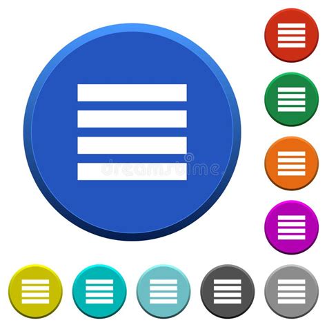 Text Align Justify Beveled Buttons Stock Vector Illustration Of
