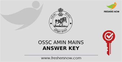 OSSC Amin Mains Answer Key 2024 PDF Released Exam Key