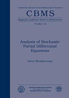 Analysis Of Stochastic Partial Differential Equations Pdf