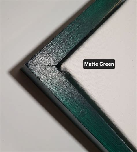 Matte Green Thick Border Canvas Floating Frame Made To Order Canvas Frame Solid Wood Float