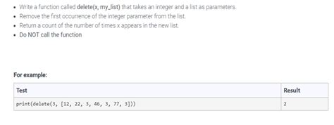 Solved • Write A Function Called Deletex Mylist That