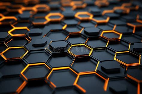 Robust Hexagonal Nano Grid Generate Ai Stock Photo Image Of Chemistry Black