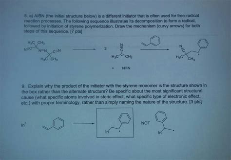Solved 8 A Aibn The Initial Structure Below Is A