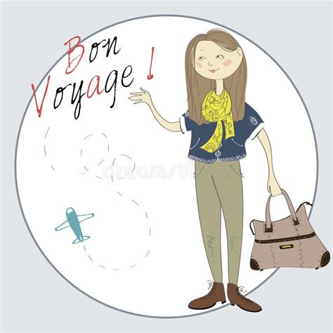 Kaart Van De Toeristen De Vectorgroet Met Leuk Meisje Vector