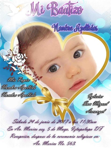 Plantillas Tarjetas Bautizo Gratis Invitaciones Bautizo Nino