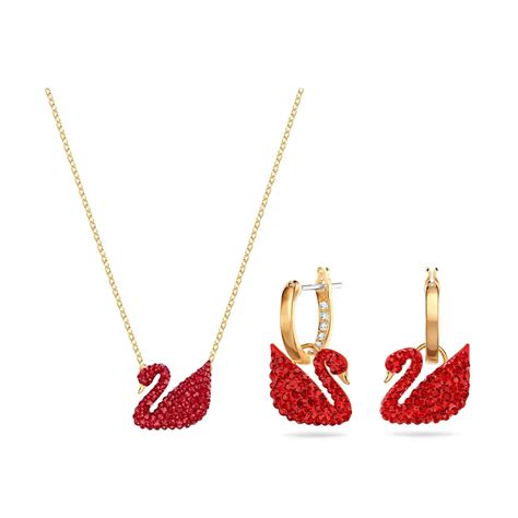 Combo Dây Chuyền Và Khuyên Tai Swarovski Iconic Swan Pendant