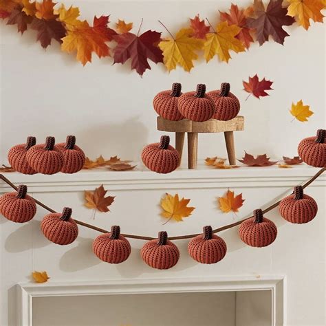 Aodebiao 2 Inch Soft Fabric Pumpkin Hanging Decorations For