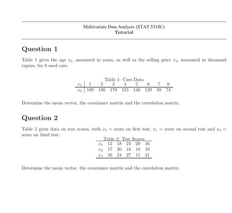 Multivariate Data Analysis Stat