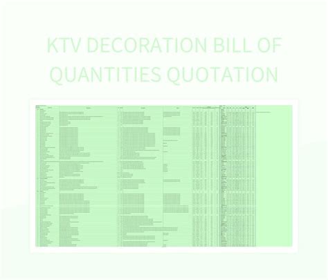 Free Bill Of Quantities Templates For Google Sheets And Microsoft Excel