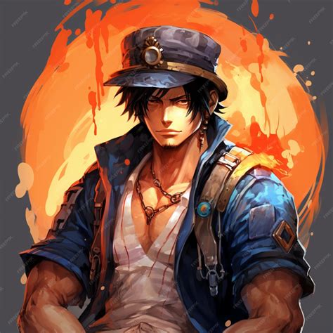 Portgas D Luffy Desenho Animado Anime Ace Imagem De Uma Peça Arte