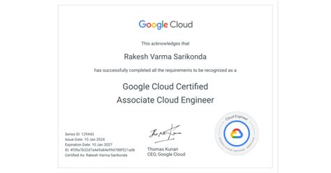 Rakesh Varma Sarikonda On Linkedin Associate Cloud Engineer • Rakesh