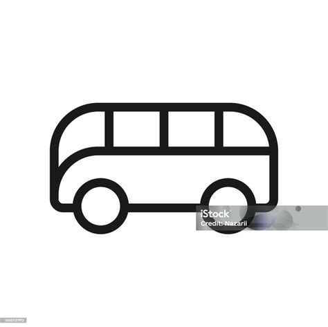 Icône De Ligne De Minibus Symbole Du Transport De Passagers Image