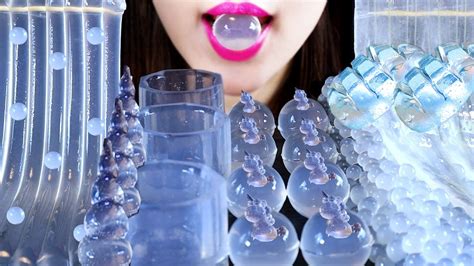 Asmr Clear Food Collection Aloe Vera Popping Boba Cupjelly Unicorn