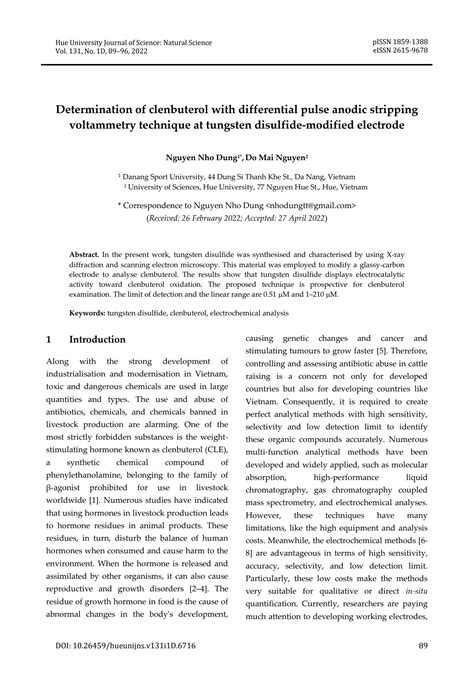 Solution Determination Of Clenbuterol With Differential Pulse Anodic