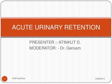 Acute Urinary Retention Atila Ppt