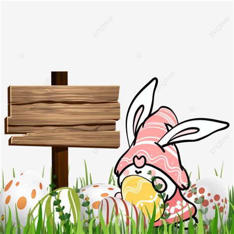 Easter Gnome Meadow Holiday Bunny Easter Gnome Grass PNG Transparent