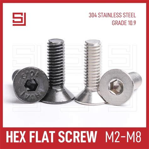 SJ Tornillos De Perno Avellanado Plano Hexagonal Tornillo Negro De