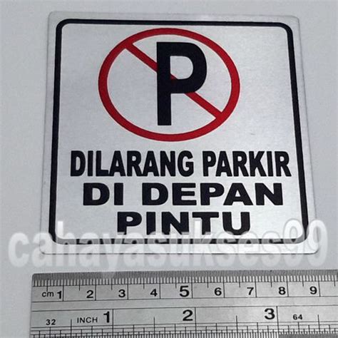 Jual Sticker Plat Aluminium Papan Sign Board Sticker Label DILARANG PARKIR Jakarta Barat