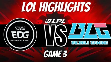 Edg Vs Blg Highlights Game 3 Lpl Summer 2023 Youtube