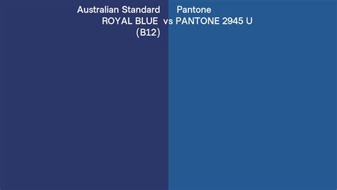 Australian Standard Royal Blue B12 Vs Pantone 2945 U Side By Side
