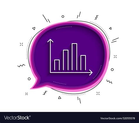 Diagram Graph Line Icon Column Chart Sign Vector Image