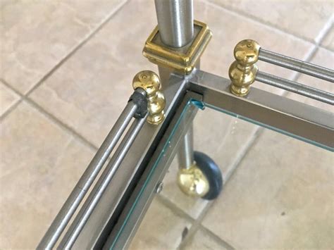 Large Italian Neoclassic Brass And Brushed Steel Bar Or Tea Cart At 1stdibs
