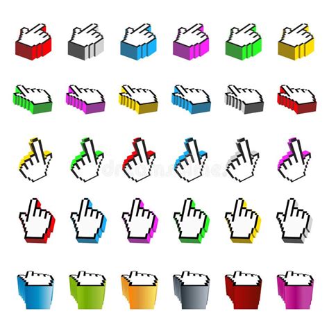 Arrow And Hand Cursors Stock Vector Illustration Of Blue 18730456