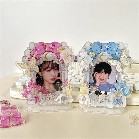 Kpop 아이돌 아크릴 포토 카드 디스플레이 홀더 3 인치 사진 카드 홀더 체이싱 스타 카드 프레임 보호 케이스 문구