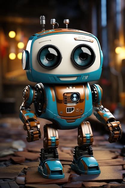 Premium Ai Image Small Robot With Smiling Face Premium Ai Image Small Robot With Smiling Face