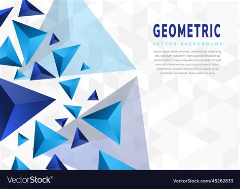 Abstract Blue Triangles Geometric Shape On White Vector Image