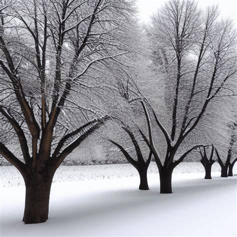 Elm Trees In Winter · Creative Fabrica