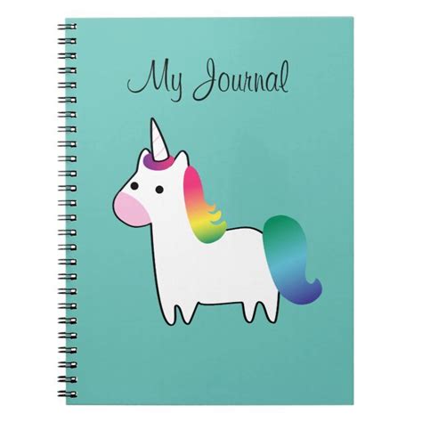 Rainbow Unicorn Notebook Zazzle Rainbow Unicorn Girly Notebook Custom Notebooks