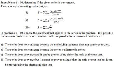 solved in problems 6 10 determine if the given series is