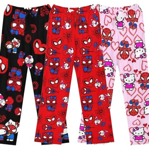 Hello Kitty Spider Man Cotton Loose Ladies Pajama Pants Pyjama Trousers