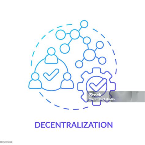 Decentralization Blue Gradient Concept Icon Stock Illustration