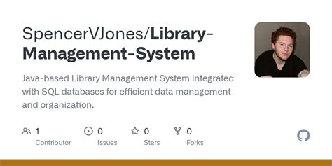 Github Spencervjoneslibrary Management System Java Based Library
