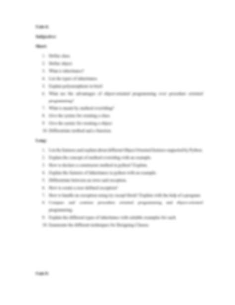 SOLUTION Python Important Questions Studypool