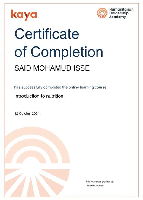 Im Pleased To Share That Ive Earned A Certificate In Nutrition From The Humanitarian