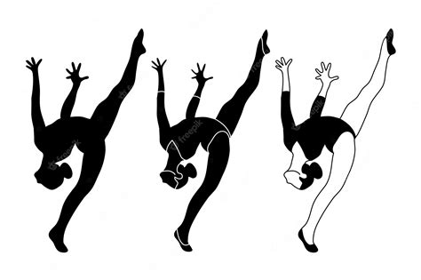 Diseño Plano Gimnasta Gimnasio Chica Silueta Ilustración Gimnasia