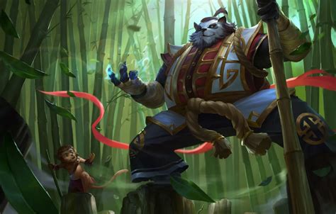 Wallpaper Warrior Art Panda Hon Heroes Of Newerth Nian Guardian