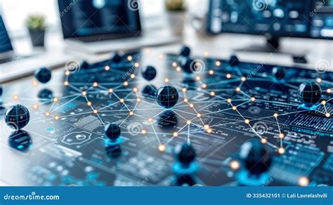 Internet Technology With Global Communication Network Connected Around