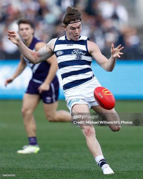 Tanner Bruhn Of The Cats In Action During The 2023 Afl Round 20 Match